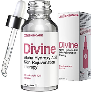 Glycolic Acid Peel 40% Professional Chemical Peel for Face for Acne Scars, Collagen Boost, Wrinkles, Fine Lines - Alpha Hydroxy Acid Liquid Exfoliant for Face Peel Mask for Men & Women