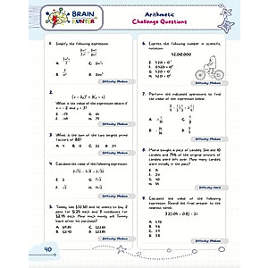 Math Practice Workbook Grades 6-8: 1000+ Questions You Need to Kill in Middle School by Brain Hunter Prep (Arithmetic, Algebra, Geometry, Measurement, ... more in Kill It Series by Brain Hunter Prep)