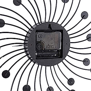 NCONCO Wall Clock, Sparkling Bling Metallic Silver Flower-Shaped Wall Clock for Living Room Officeï¼ˆArc Flowerï¼‰