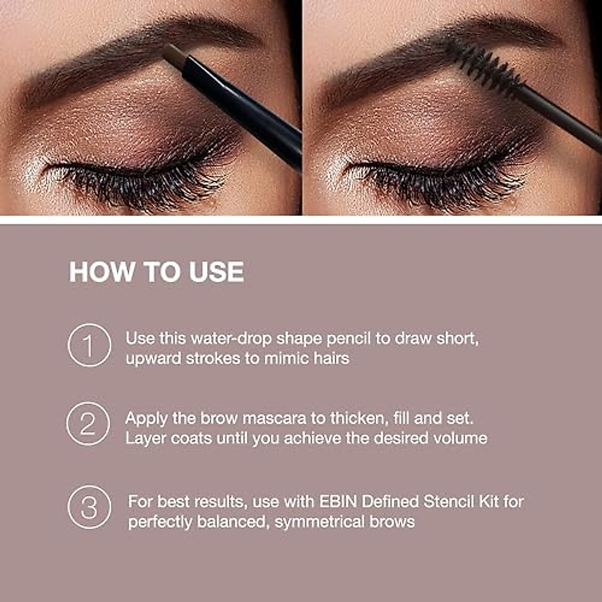 Dual Eye Brow Pencil Natural Brown - 2-in-1 Eye Brow Pencil and Eyebrow gel Masacara, Natural Looking Brows, Stay on All Day, Perfect for Feathering in Hair Like Stroke, Flawless Brows, Cruelty Free