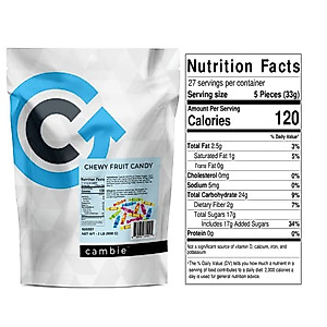 Tootsie Roll Fruit Chews by Cambie | 2 Pounds of Assorted Chewy Fruit Candy in Cherry, Lemon, Lime, Orange and Vanilla | Mouth Watering & Delicious | Repackaged Fresh in a Resealable Pouch | 2 lbs