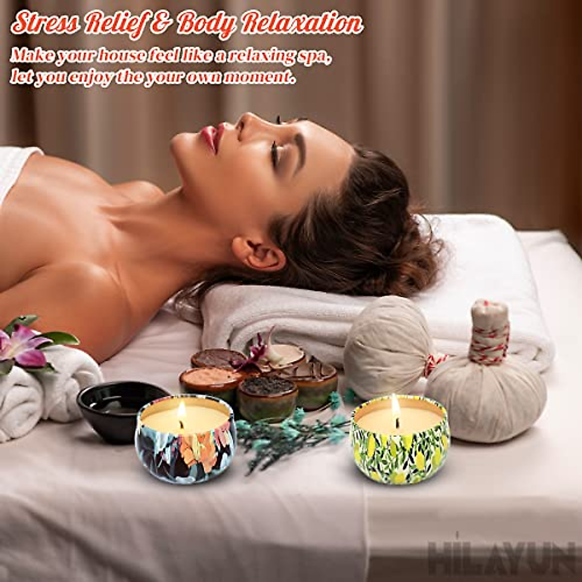 6 Pack Scented Candles Set for Thanksgiving Christmas Gift, Soy Wax Stress Relief Aromatherapy Candles, Relaxation Gift Baskets for Women, Great Gift Ideal for House-Warming and Birthday