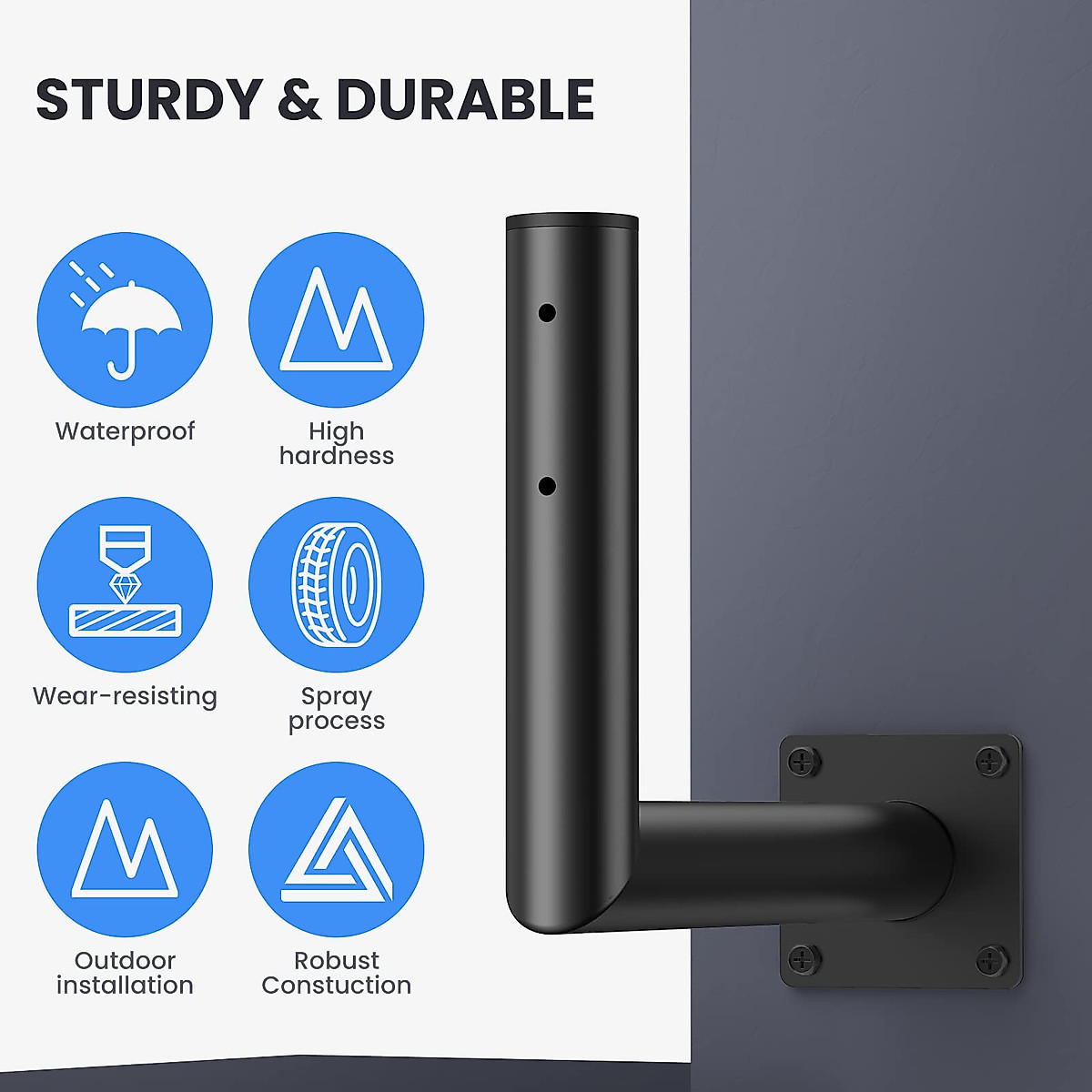 Ueevii Universal Wireless Bridge Bracket Mount/3.8cm Diam Wall-Mounted Mount/Sturdy and Durable/Wildly Used on Outdoor Wireless Bridge,Access Point and Other Scenarios/2-Pack