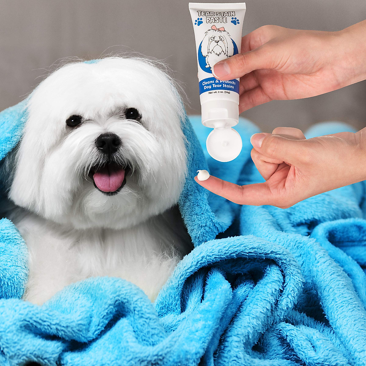 Squishface Tear Stain Paste + Wrinkle Wipes + Dog Ear Wipes Bundle - for Dogs with Wrinkles, Tear Stains, Tail Pockets, Irritated Paws & More - Great for All Breeds!