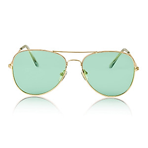 Large Trendy Stylish Sunglasses 70s Color Aviator Glasses Adult Sunnies Green