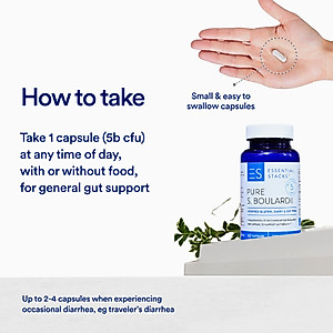 Essential Stacks Saccharomyces Boulardii Probiotics (Non-GMO & Gluten Free) - 5 Billion CFUs for Gut Health (60 Capsules)