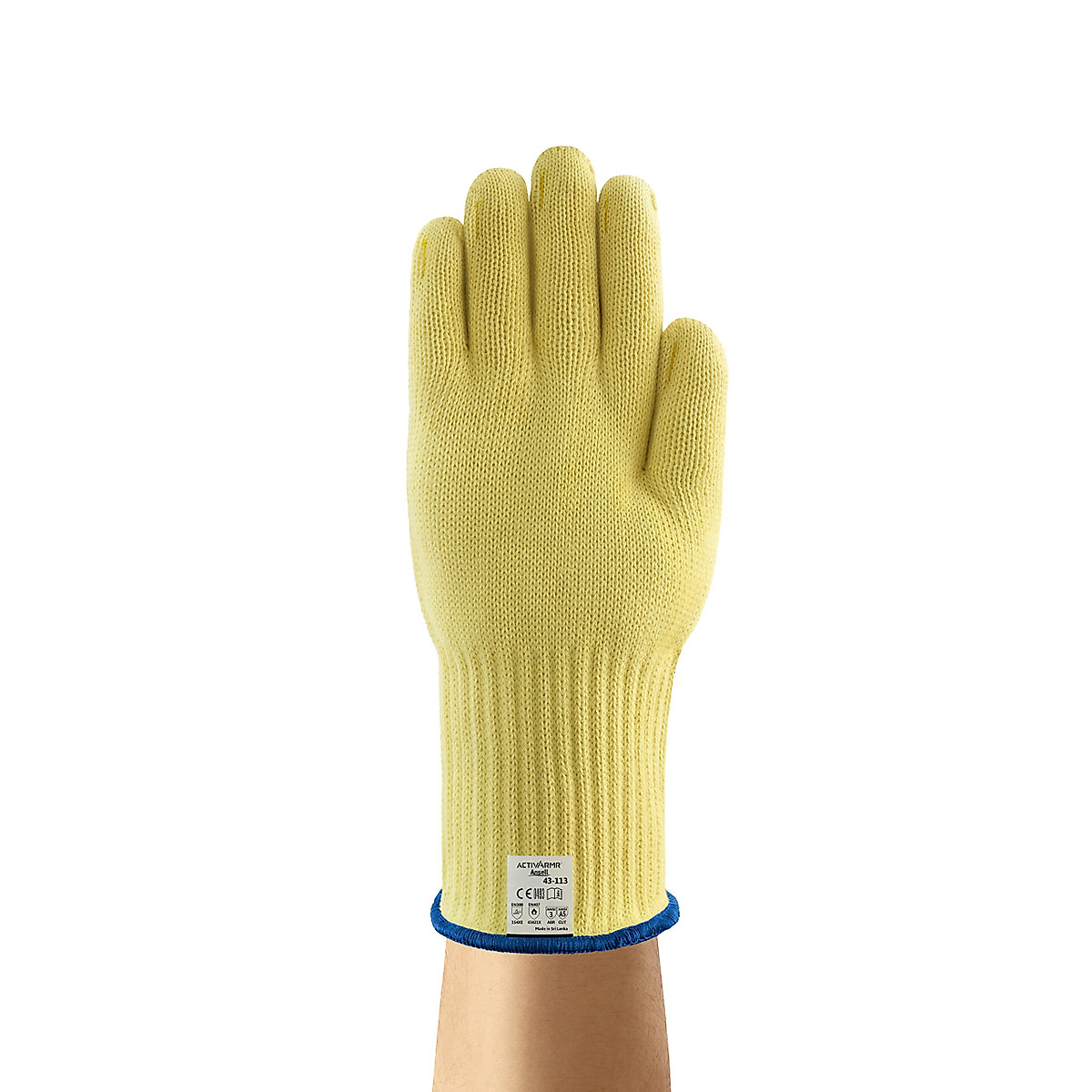 Ansell ActivArmr Heat-Resistant 43-113 Industrial Kevlar Work Gloves w/Silica Fiber Core for Machinery, Equipment - Size 10, Yellow (36 Pairs)