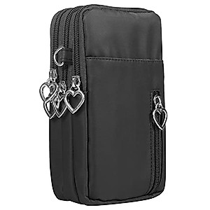 Women Cell Phone Crossboy Purse Small Shoulder Bag Wallet Pouch for Samsung Galaxy A33 A53 A03s A52s Z Fold 4 S22 Ultra S21 FE S20 FE S10 Google Pixel 6a 6 5 4a 5G OnePlus Nord N20 5G (Black)