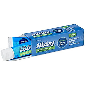 Allday Dry Mouth Treatment Gel - Maximum Strength Xylitol, Fast Acting, Non-Acidic (2 Tubes Inside One Box)