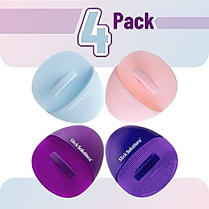 Slick- Silicone Facial Cleansing Brush, 4 Pack, Silicone Face Scrubber, Face Brush, Face Scrubber Exfoliator, Face Cleansing Brush, Exfoliating Brush, Face Wash Brush, Silicone Face Brush