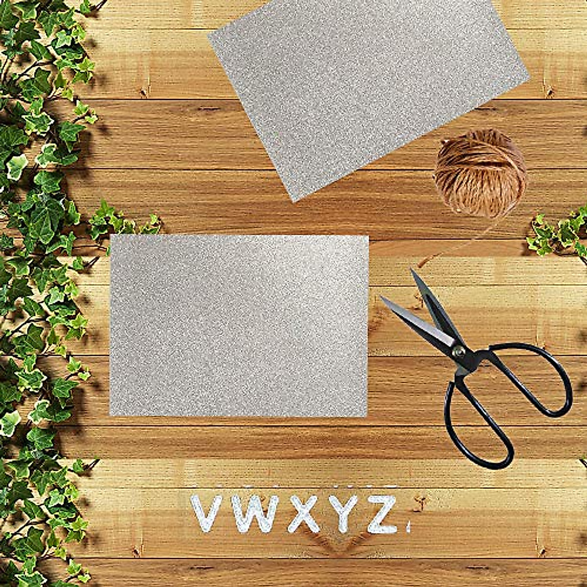 levylisa 10 Sheets 8" x 12" Soft Touch Glitter Card 250gms Premium Card Sparkling Assorted Mixed Colors Craft Glitter Cardstock Cardmaker DIY Gift Box Wrapping (Silver)