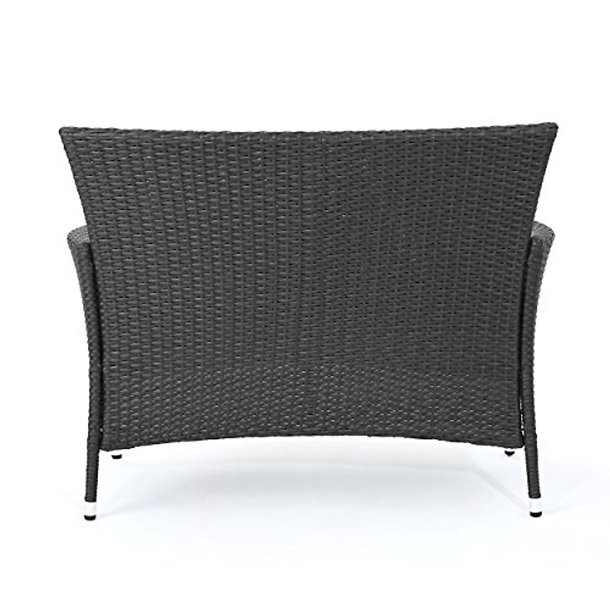 Christopher Knight Home Malta Outdoor Wicker Loveseat and Coffee Table Set with Water Resistant Cushions, Grey / Teal Cushion