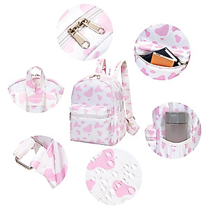 YiXiamo Cute mini tiny small lightweight water repellent pack bag backpack for grils children and adult (Cow Print Pink)