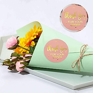 NT-ling 1.0 Inch Thank You Sticker Foil Thank You for Supporting My Small Business Labels for Packages Gift Bags Wedding Favors Envelopes Bakery(1 Roll,500 Stickers)