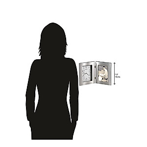 Howard Miller Lewiston Table Clock 645-677 – 4-Inch x 6-Inch Silver Finished Picture Frame, Glass Crystal, Hinged Timepiece, Modern Home Décor, Quartz Movement