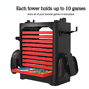 Finera Game Storage Tower for Nintendo Switch - Multifunctional Storage Bracket Disk Tower Game Card, Box Storage Stand Holder Bracket for Switch