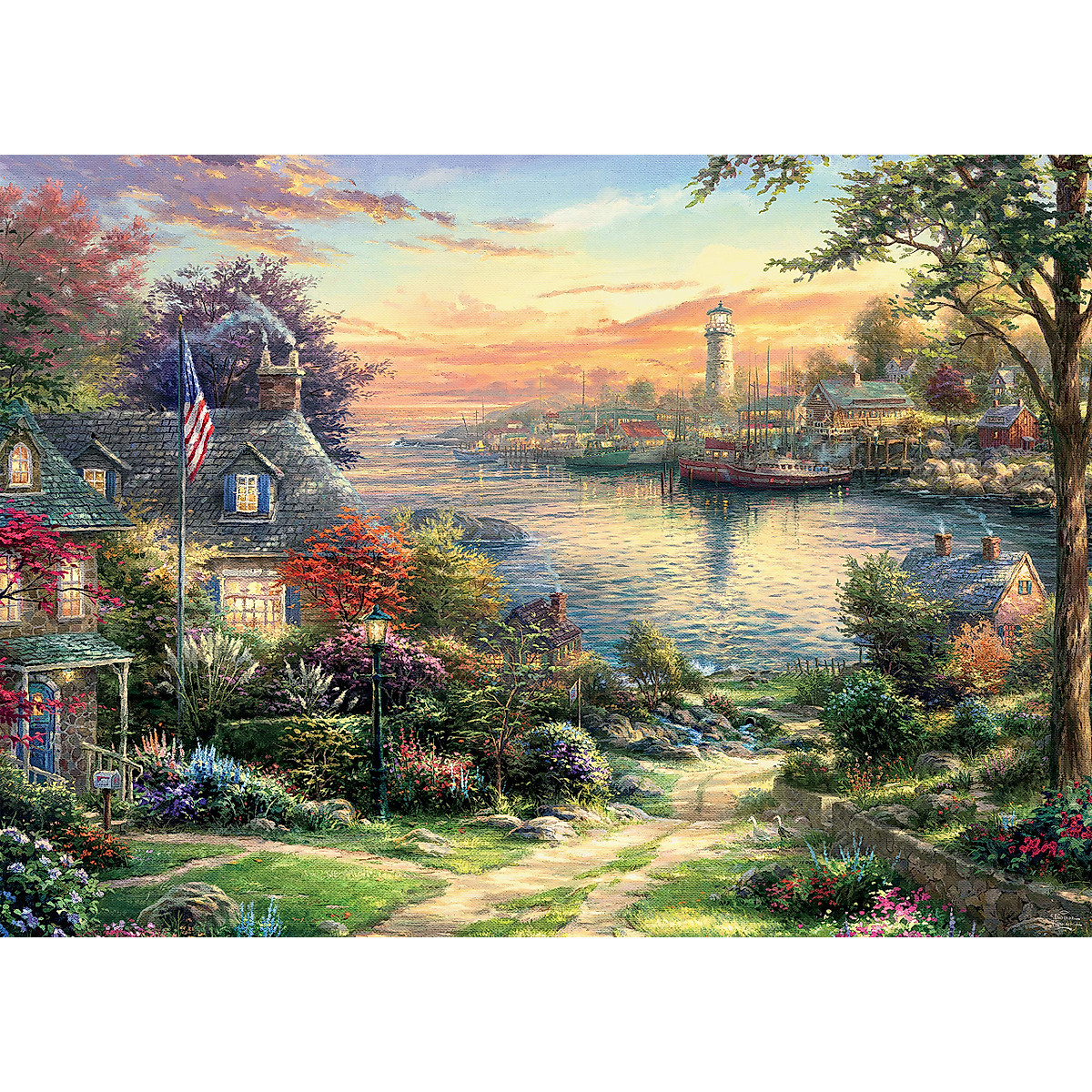 Ceaco - Thomas Kinkade - New England Harbor Puzzle - 1000 Piece Jigsaw Puzzle