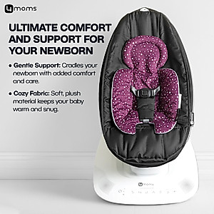 4moms RockaRoo and MamaRoo Infant Insert for Newborn Baby and Infant, Machine Washable, Soft, Plush Fabric, Reversible Design, Maroon