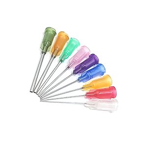 1 inch Synthetical Blunt Tip Dispensing Needle with Luer Lock - 9 Different Sizes，45 PCS