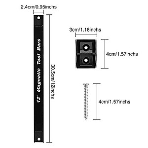 Magnetic Tool Holder 12 Inch 4 Pack Heavy Duty Magnet Tool Bar Strip Rack Wall Mount Black
