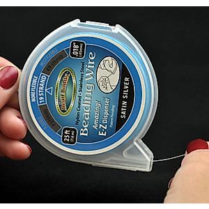 Bead Buddy 19 Strand Beading Wire, Satin Silver 25ft 0.18"