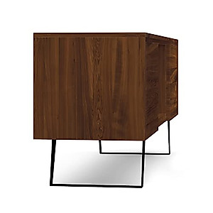 SIMPLIHOME Lowry 63 inch Wide Modern Industrial TV Media Stand in Walnut For TVs up to 70 inches for the Living Room and Entertainment Center