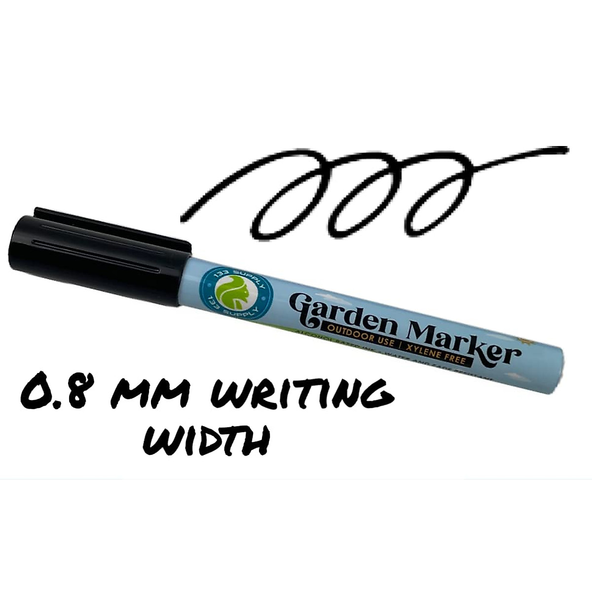 133 SUPPLY - 2 Pack Garden Marker Pen Permanent Markers Black (UV Fade Resistant Marker Pens for Plant Markers Garden Markers Waterproof Pen Black Markers Outdoor Marker for Garden Plant Labels 0.8mm)