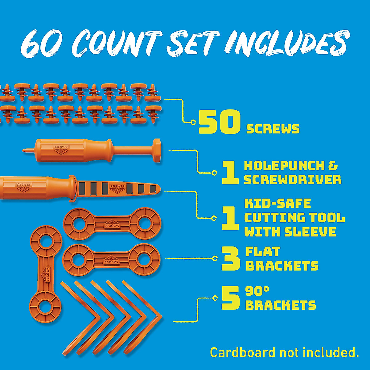 Elmer's Build It Tools Kids Crafts, Assorted 60 Count