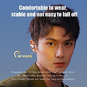 Clip on Ear Buds Wireless Bluetooth Earbuds Open Ear Clip Earbuds Wireless Ear Clip Headphones Ear Clips Bone Conduction Headphones Air Conduction Headphones Earphones Earrings Ear Clip for Sports