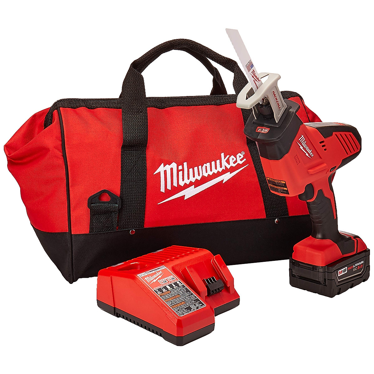 Milwaukee 2625-21 M18 18V Hackzall Cordless One-Handed Reciprocating Saw Kit