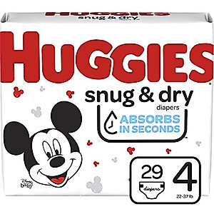 Huggies Snug & Dry Baby Diapers, Size 4, 29 Ct