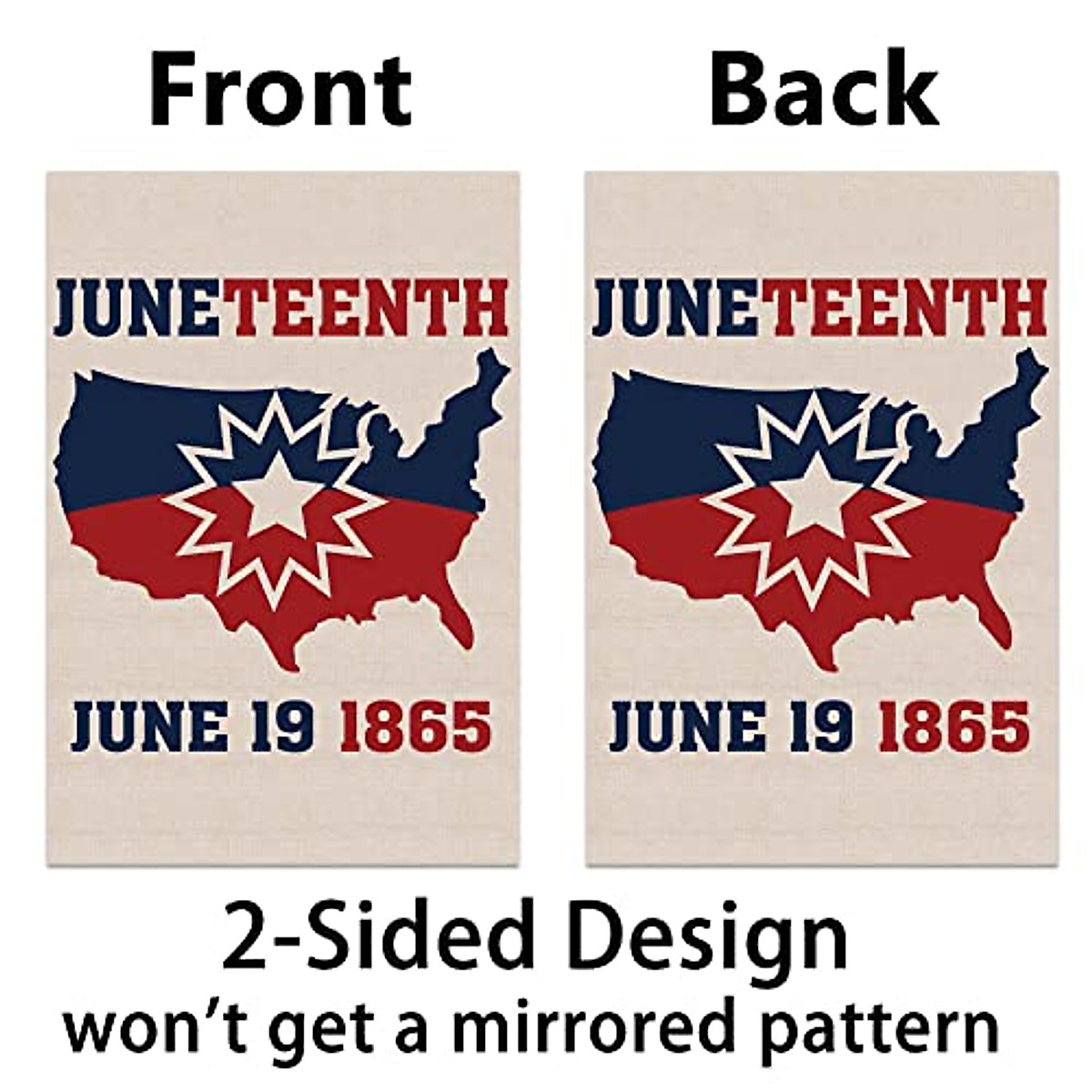 Juneteenth Garden Flag June 19 1865 African American Independence Day Freedom Vertical Double Sized Yard Outdoor Decor