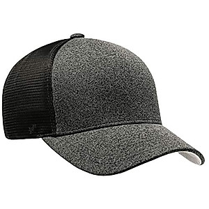 Flexfit Melange UniPanel Trucker Cap, Dark Grey/Black, Large/XLarge