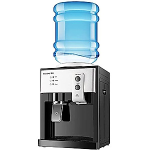SHIOUCY Top Loading Water Cooler Dispenser - Desktop Electric Hot and Cold Dispenser,3 Temperature Settings Boiling Water, Normal Water,Ice (46-59 Degree F ) for 1 to 5 Gallon Bottles, White