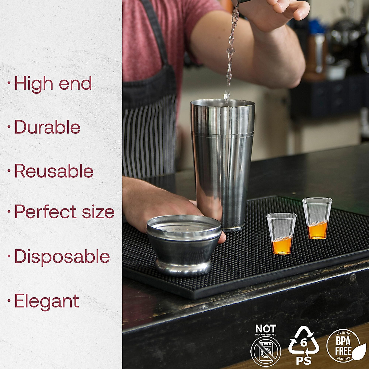 Smarty Had A Party 2 oz Clear Plastic Shot Glasses – Set of 500 Disposable Shot Glasses for Parties, Weddings, and Events – Bulk Plastic Shot Cups