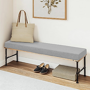ROFIELTY Bench Cushion 31 inch, Durable Bench Cushions for Indoor Furniture, Window Seat Cushions Indoor, Personalized Custom Bench Cushion (31x15x3inch,Light Gray)