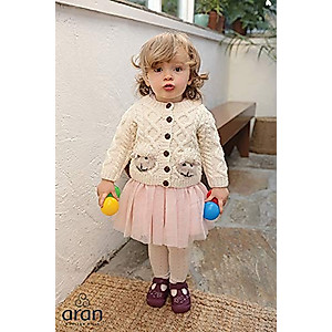 Irish Aran Baby Shepley Button Down Cardigan with Cute Sheep