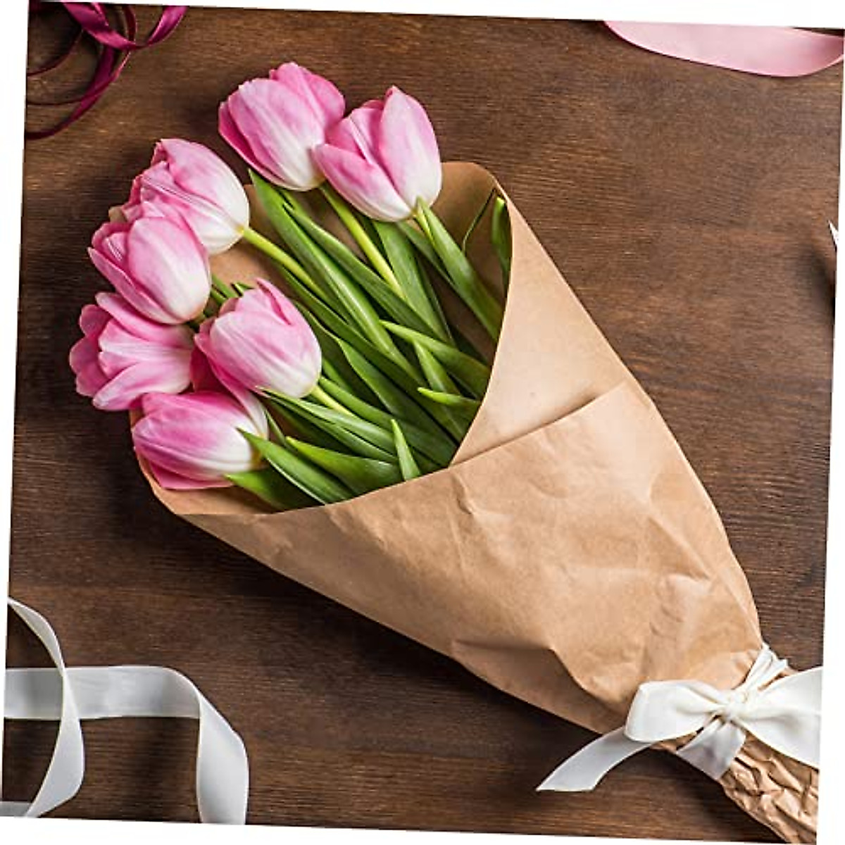 ULTECHNOVO 45 Sheets kraft paper kraft tissue paper wedding floral wrap brown paper wrapping paper kraft gift paper brown packing paper flower packing wrappers handcrafted gift flowers