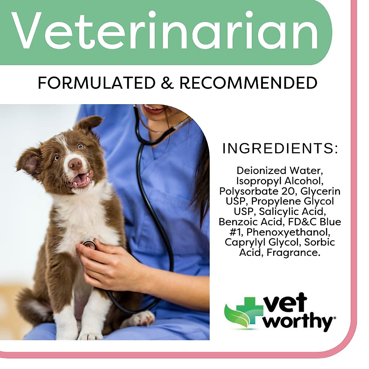 Vet Worthy Dog Ear Flush - Ear Cleanser for Dogs to Dissolve Wax, Remove Dirt, and Eliminate Ear Odor - Dog Ear Cleaner Solution to Reduce Itching and Ear Irritation - 8oz