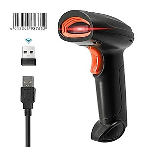 Snnozy Wireless 1D Barcode Scanner 2.4G + USB Wired Connection CCD Scanning Head for Paper and Screen Codes Compatible with Windows Android Linux Mac System for Supermarket Retail Library Logistics
