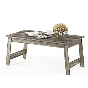 Furinno Nadia Nailhead Trim Bed Frame, Queen, Gray