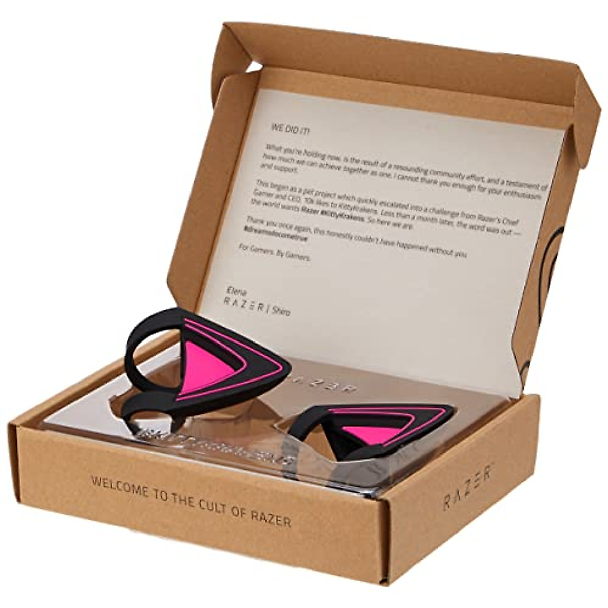 Razer Kitty Ears for Kraken Headsets: Compatible with Kraken 2019, Kraken TE Headsets - Adjustable Straps - Water Resistant Construction - Neon Purple