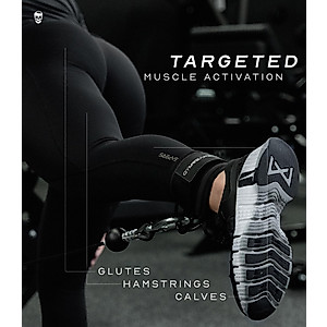 Gymreapers Ankle Straps (Pair) For Cable Machine Kickbacks, Glute Workouts, Lower Body Exercises - Adjustable Leg Straps with Neoprene Padding (Black, Pair)