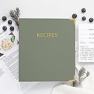 Aesthetic Recipe Binder with Waterproof Cover - The Perfect Recipe Book with Plastic Sleeves to Write in Your Own Recipes - Quality Blank Cookbook Binder to Organize Your Recipes - Recipe Cards incl.