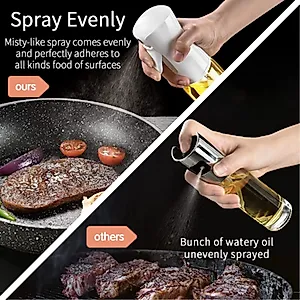 JQYJLX Edible Oil Spray Bottle,220ml Food Grade Glass Olive Oil Dispenser Sprayer for Cooking,Kitchen Oil Sprayer,Widely Used in Salads,Baking,Air Fryers,BBQ,Popcorn (oil sprayer for popcorn)1