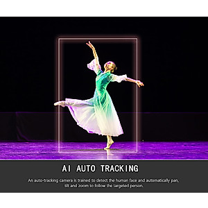 AVKANS AI Tracking PTZ Camera, 20X HDMI SDI PTZ Camera for Church Worship Events School Hospital Boradcast Live Streaming, PoE Support, Crystal Clear Video Quality