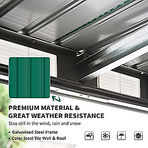 Outsunny 9' x 4' Metal Garden Storage Shed Tool House with Sliding Door Spacious Layout & Durable Construction for Backyard, Patio, Lawn Green