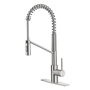 Kraus KPF-2631SFS Oletto Single Handle Commercial Kitchen Faucet, 21.85 inch, Pull Down Stainless Steel
