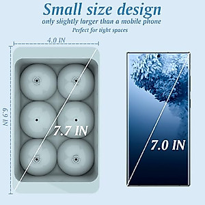 Miaowoof Ice Ball Maker for Mini Fridge, 2.0 Inch Easy Release Round Ice Cube Trays, Space-Saving Large Ice Cube Molds, 2 Pack Ice Trays for Freezer with Lid, Whiskey Ice Cubes for Cocktails & Bourbon