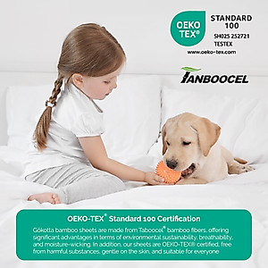 GOKOTTA Fitted Sheet Only - 16 Inch Pocket Bamboo Rayon Fitted Sheet, Super Soft and Cooling Bottom Sheet with 4 Elastic Corner Straps(Grey, California King)